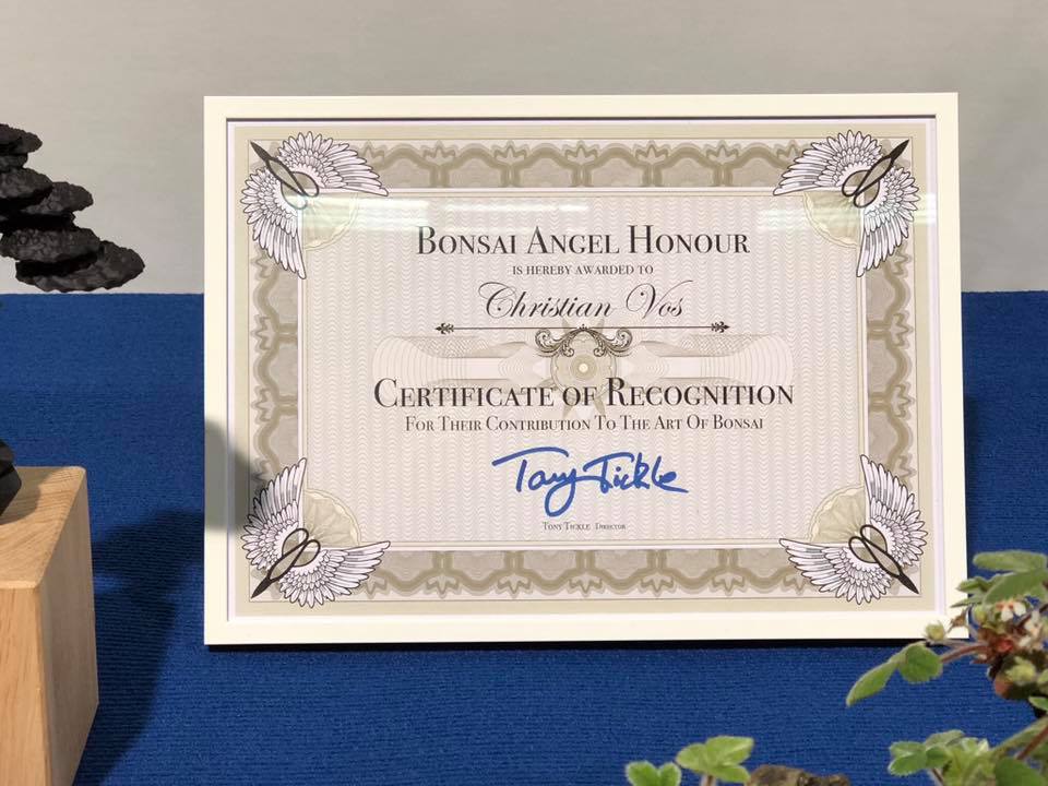 Christain Vos from Belgium received first Award. – Bonsai Angels